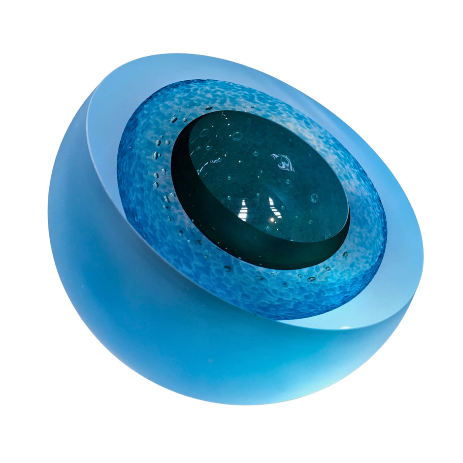 Frosted Bubbled Double Bubble | Rebecca Heap – New Zealand Glassworks